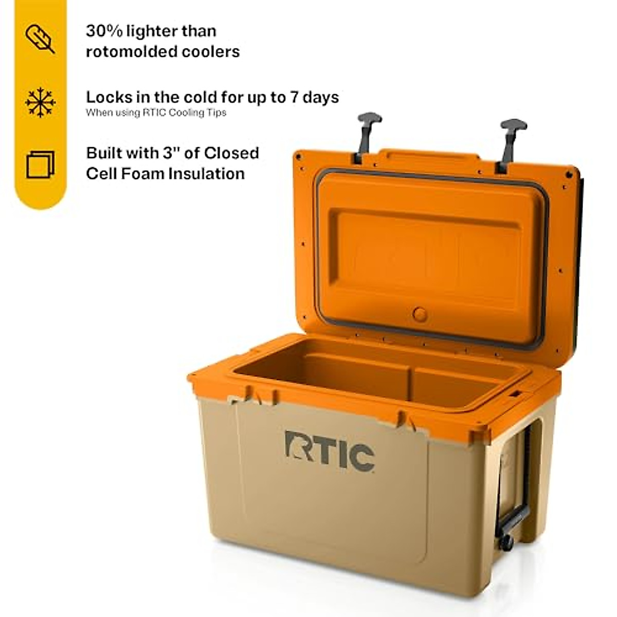 RTIC Ultra-Light 52 Quart Hard Cooler Insulated Portable Ice Chest Box for Beach, Drink, Beverage, Camping, Picnic, Fishing, Boat, Barbecue, 30% Lighter Than Rotomolded Coolers, Trailblazer