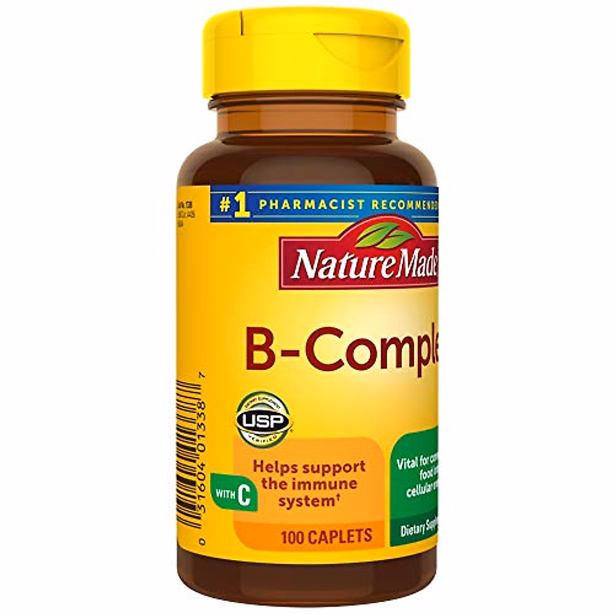 Nature Made B-Complex with Vitamin C Caplets, 100 Count (Pack of 3)