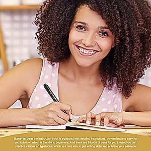 Chinco 9 Pieces Calligraphy Set for Beginners learn Caligraphy Kits, Including 8 Pieces Calligraphy Brush Pens Hand Lettering Pens and Lettering Workbook Calligraphy Book for Teen Kid Adult