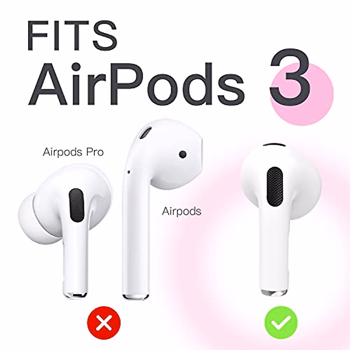 DamonLight Upgraded Cover for AirPods 3 [Fit in Case] Anti Scratches Add Grip Sport Ear Tips [US Patent Registered] Compatible with AirPods 3rd Generation (White)