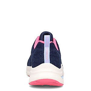 Skechers Women's Low-Top Sneaker, NVY Knit Htpnk Trim, 9.5