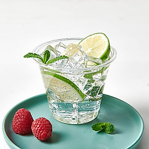 Turbo Bee 600 Pack 9 oz Clear Plastic Cups, Disposable Reusable Tumblers Crystal Clear PET Cups for Wedding, Thanksgiving, Halloween, Christmas Party