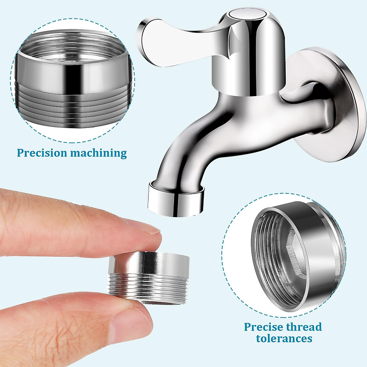 Uonlytech 8pcs Faucet Adapters Water Purifier Faucet Adapters Kitchen Aerators Adapters Faucet To Hose Adapters