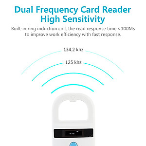 Watris Veiyi Dog Microchip Reader, Pet Microchip Scanner with OLED Display Screen, Pet Chip ID Scanner Supports FDX-B（ISO11784/11785） and EMID Microchips, for Animal Management