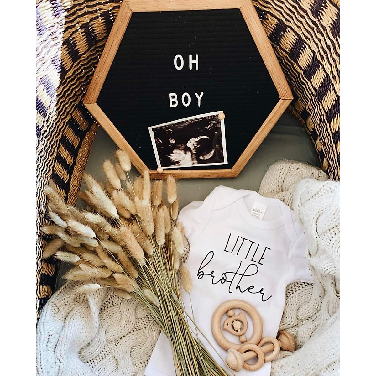 Bump and Beyond Designs Baby-Boys Little Brother Leotard for Boys Baby Announcement White, 0-3 Months