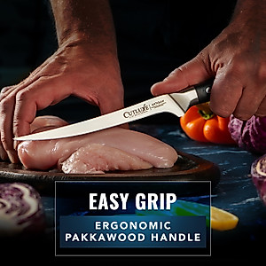 Cutluxe Fillet Knife for Fish & Meat – 7" Fish Knife for Filleting – High Carbon German Steel, Flexible, Full Tang & Ergonomic Handle Design – Artisan Series