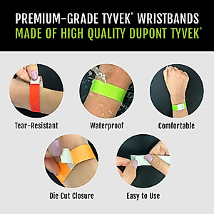 Wristco Neon Blue 3/4" Tyvek Wristbands - 500 Pack Paper Wristbands For Events