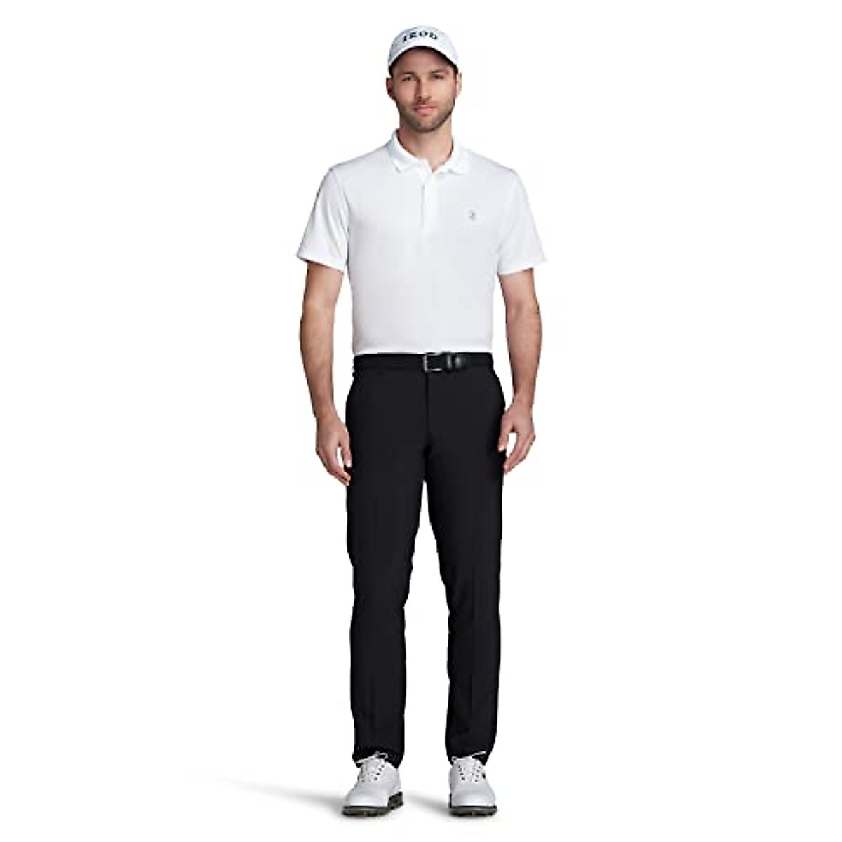 IZOD Men's Performance Golf Grid Polo, White, X-Large