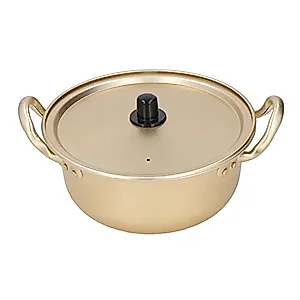 Korean Ramen Cooking Pot, Korean Ramen Pot Stackable Ramen Pot with Lid for Home Camping Hiking