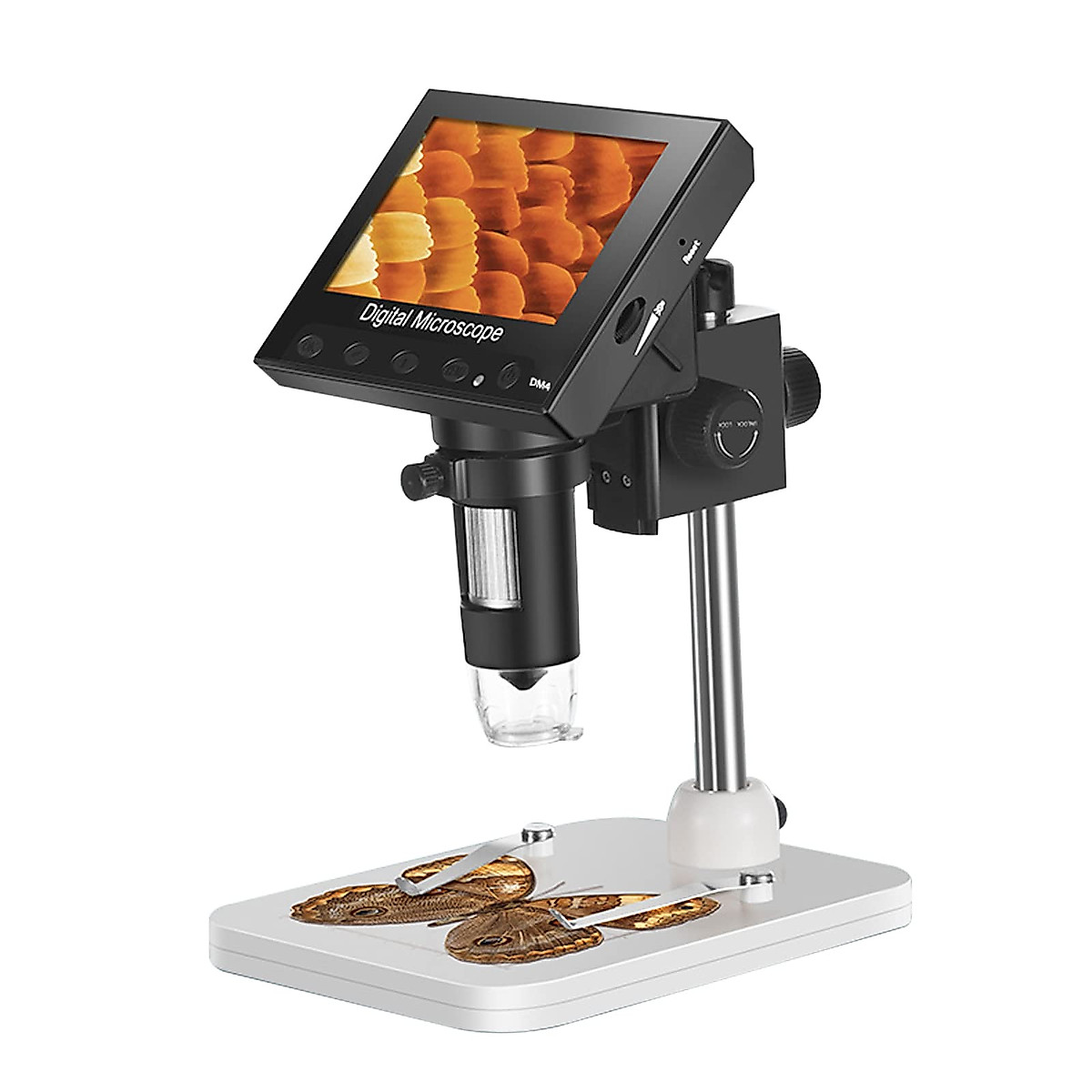 Dearsee 4.3 Inch Coin Microscope, LCD Digital Microscope 1000X Magnification Microscope Coin Magnifier with 8 Adjustable LED Lights for Coin/Stamps/Plants/Soldering, Windows Compatible