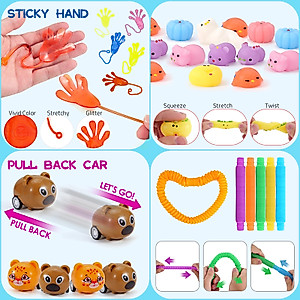 70 Pcs Party Favors for Kids 3-5 4-8 8-12 Treasure Chest Carnival Prizes Box Toys for Classroom, Pinata Filler Goodie Bag Stuffers for Birthday Party, Bulk Small Fidget Toys Pack for Boys Girls