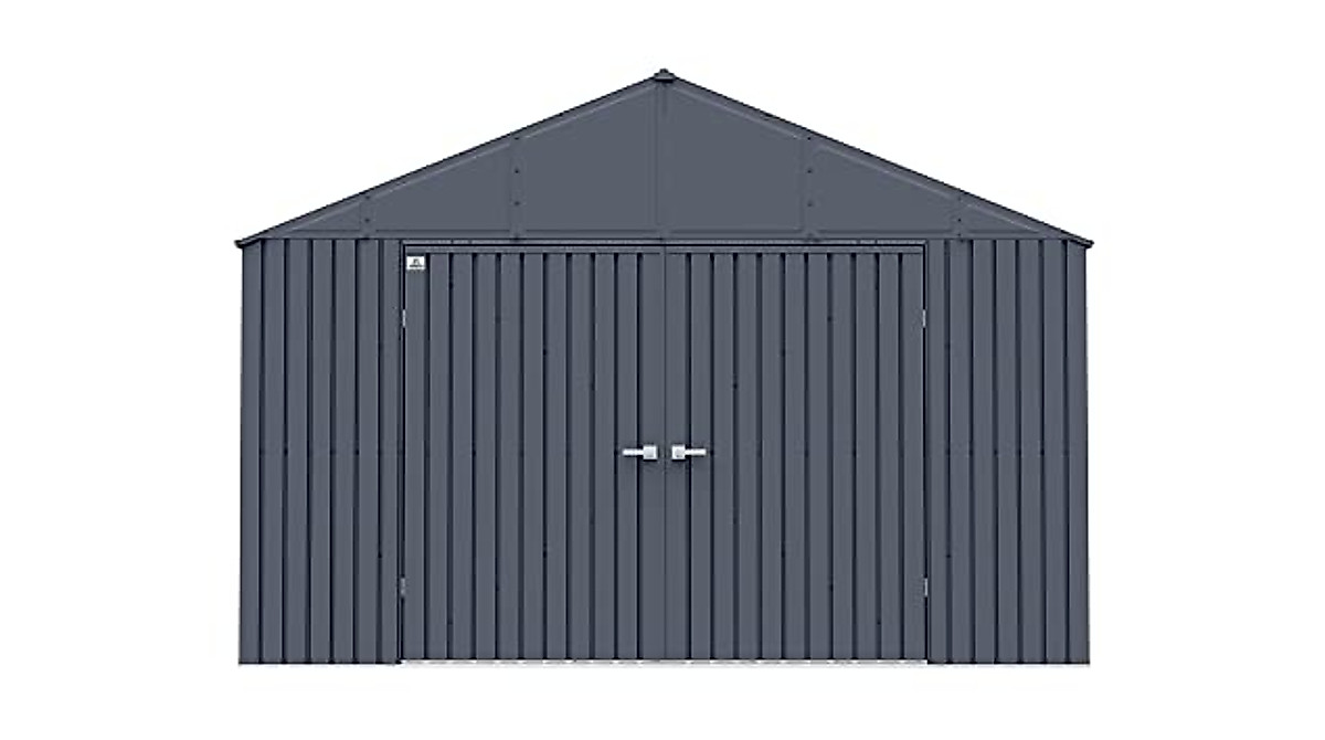 Arrow Shed Elite 12x12 Steel Storage Shed - Durable Lockable Anthracite