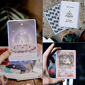 Vmiapxo 100 Pcs 3" x 4" Hard Plastic Card Sleeves, for Cards Waterproof Collector Card Sleeves Plastic Card Holder Protectors for Trading Cards Game Cards Sports Baseball Card