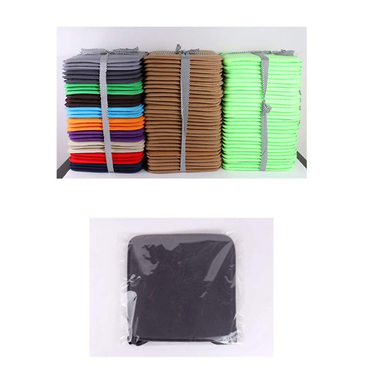 Garneck Round Chairs Seat Cushion Sponge Stool Pad Chairs Cover Slipcover with Rope Ties for 0ffice Home School Restaurant 38CM (Purple)