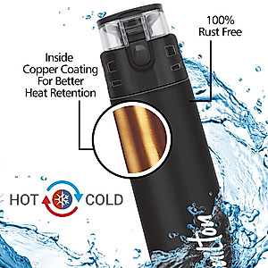 Milton Atlantis 900 Thermosteel Hot and Cold Water Bottle, 1 Piece, 750 ml, Black | Leak Proof | Easy to Carry | Office Bottle | Hiking | Trekking | Travel Bottle | Gym | Home | Kitchen Bottle