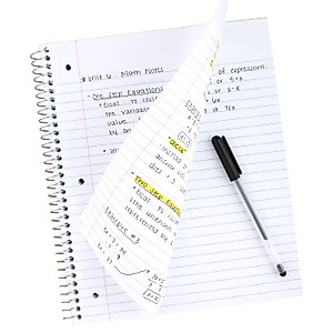 Five Star Spiral Notebook, 5 Subject, Wide Ruled Paper, Fights Ink Bleed, Water Resistant Cover, 8" x 10-1/2", 200 Sheets, Black (72045)