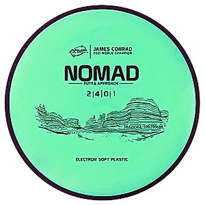 MVP Disc Sports Electron Nomad (Soft) James Conrad Edition Disc Golf Putter (170-175g / Colors May Vary)