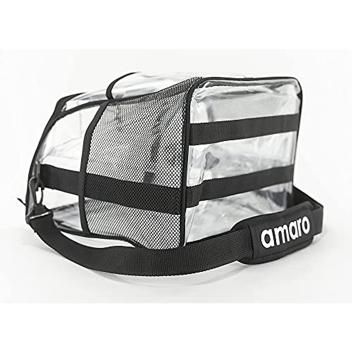 Amaro Delux 0.5mm Clear Lunch Bag for Adult V2 With Removable insert - Black Trim(XL)