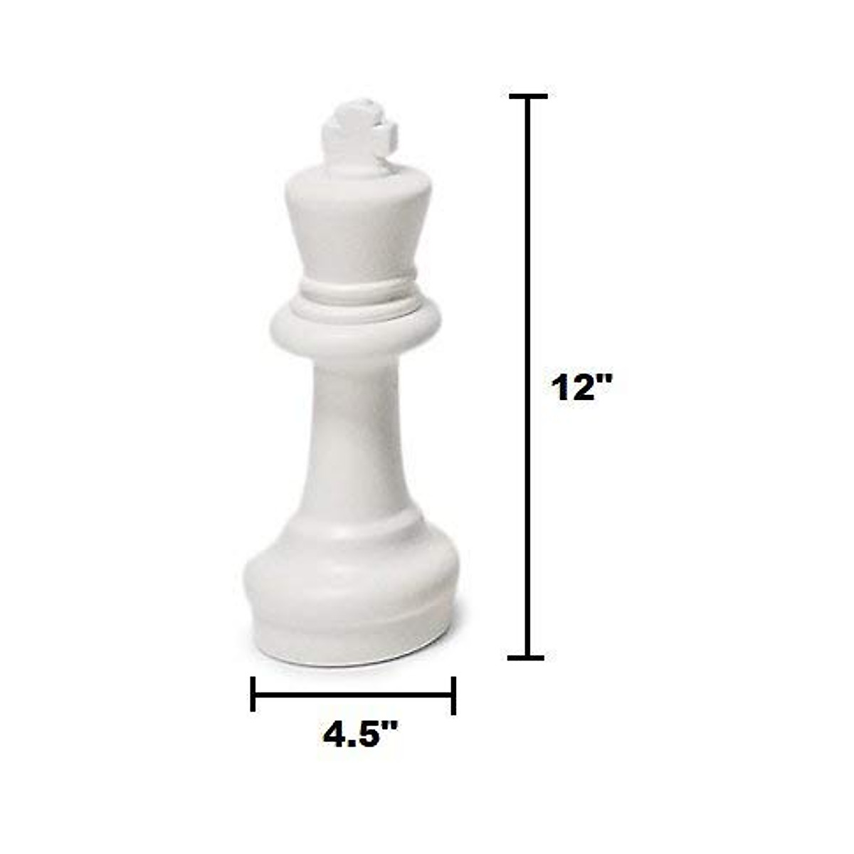 MegaChess Large Chess Pieces and Large Chess Mat - Black and White - Plastic - 12 inch King