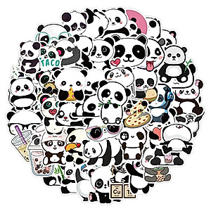 Panda Stickers |50 Pcs Panda Waterproof Vinyl Decals for Water Bottles Laptop Luggage Cup Computer Mobile Phone Skateboard Guitar Helmet Snowboard Décor