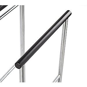 Proman Product VL17028 with Wooden Hanger, Tray & Trouser Bar Valet Stand, Black