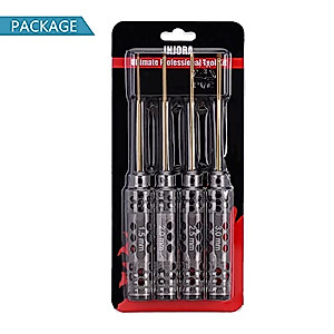 INJORA RC Tool 4PCS HSS 1.5mm 2mm 2.5mm 3mm Hex Screwdriver Repair Tool Kit for RC Model Car Boat Airplane Quadcopter