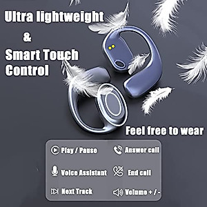 Over Ear Open Ear Earbuds Wrap Around with Ear Hook Wireless Bluetooth Bone Conduction Headphones Out of Ear Running Earbuds with Earhooks Sport Workout Earclip Wireless Bluetooth