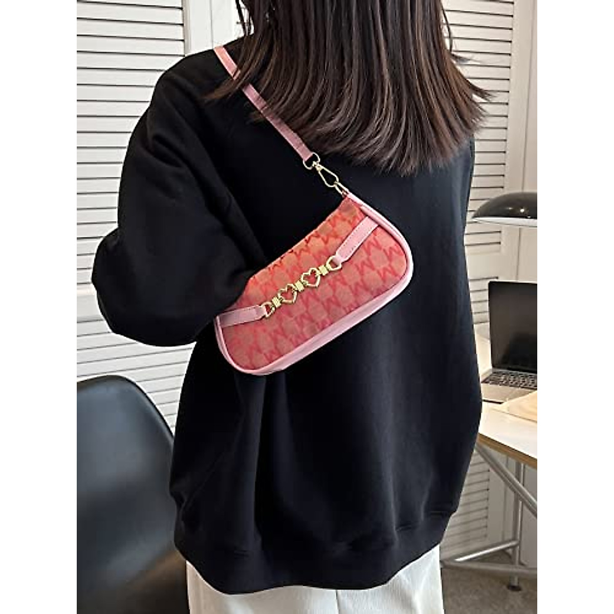 GORGLITTER Women's Mini Heart Shoulder Bag Hobo Tote Handbag Pink One Size