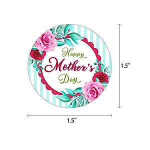 FLYAB Happy Mother's Day Labels Stickers,1.5" Flowers Mother's Day Gift Tag Stickers,Farmhouse Mother's Day Gift Labels for Gift Wrap Box Envelope Seals Card Party Favor,36PCS