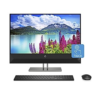 HP Pavilion 24 All-in-One PC 23.8" Touchscreen, Intel Core i5-8400T, Intel UHD Graphics 630, 1TB HDD + 16GB Optane memory, 4GB SDRAM, Wireless Mouse and Keyboard, FHD Privacy Webcam, 24-xa0053w