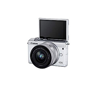 Canon EOS M200 Compact Mirrorless Digital Vlogging Camera with EF-M 15-45mm Lens, Vertical 4K Video Support, 3.0-inch Touch Panel LCD, Built-in Wi-Fi, and Bluetooth Technology, White