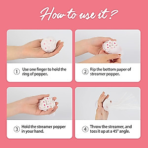 BATTIFE 10Pack Streamers Poppers - White Hand Throw Confetti Poppers, No Mess Paper Crackers for Birthday Wedding Party Celebrations, White