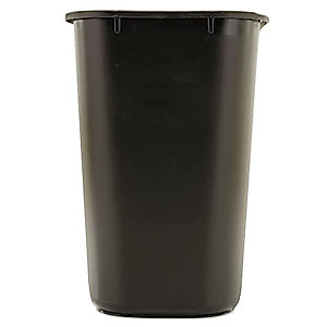 Rubbermaid 295600Bk Deskside Plastic Wastebasket, Rectangular, 7 Gal, Black