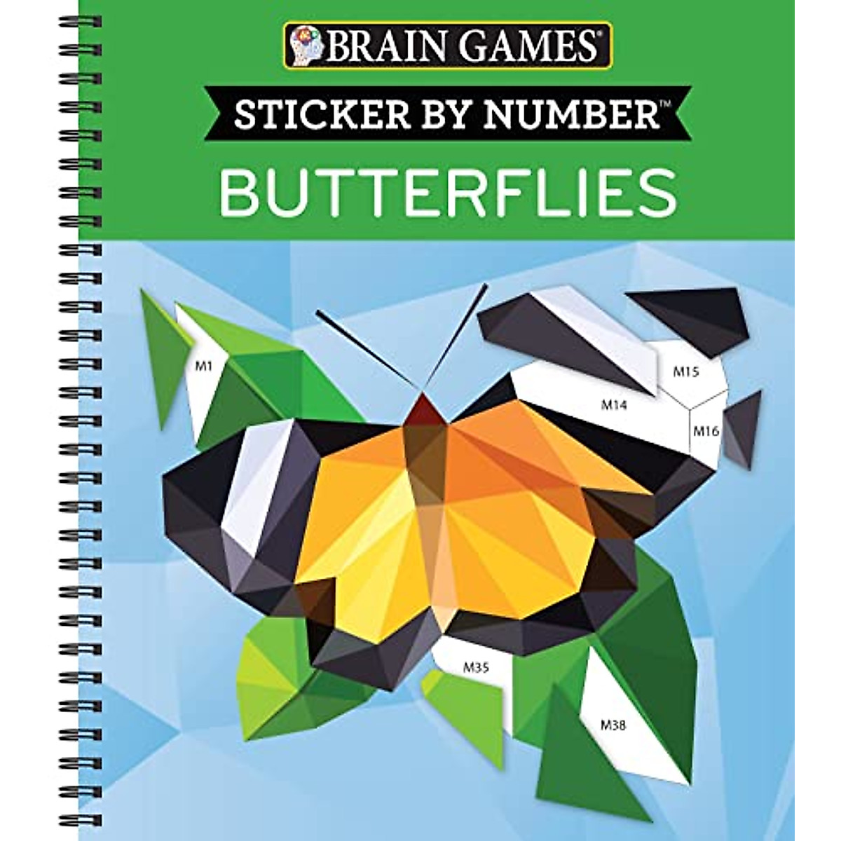 Brain Games - Sticker by Number: Butterflies (28 Images to Sticker)