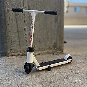 Yllo Professional Finger Scooter Toy Made of Alloy Metal with Changeable bar Grips, Rubberized Wheels, and Two Piece Fork. for use Fingerboard Obstacles, Fingerboard Parks, and competitions. - White