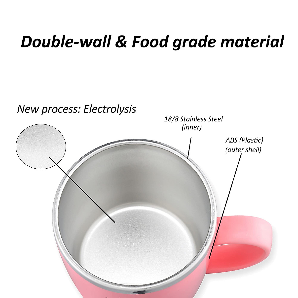 Valueder Baby Kids Toddler Sippy Cup Mug for Milk, Coffee, Stainless Steel Trainer Straw Cup with Lid, Fox, 7oz/Pink