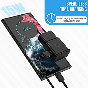Type C Fast Charger, for Samsung Charger Android Phone USB C Charger Block, Charge Cable 10ft for Galaxy S23/S23+/S22/S21/S20/S10e/S9/S8/Note20/Note10/Note9/Z Fold 3/4/5 2-Pack