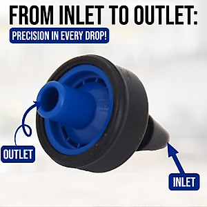 DripRack WHERE EVERY DROP MATTERS... Pressure Compensating Drippers (Pack of 100) - 2L/h Flow Rate by- Ideal for Home Gardens, Orchards, and Greenhouses