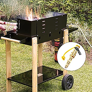 AutoRocking 1/4" Propane Quick Connect Adapter Assembly Kit, 1/4" Shutoff Valve and Full Flow Plug, with 3/8" Female Flare