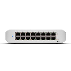 Ubiquiti - UniFi Switch (USW-Lite-16-PoE, 16 Gigabit Ethernet Ports, 8 PoE+ Ports, Wall Mounted)