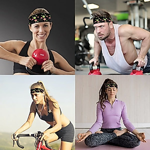 Showudesigns Mushroom Frog Headband for Men Boys Basketball Running Sport Head Wraps Lotus Leaf Wide Close Skin Absorption Sweat Bands Black