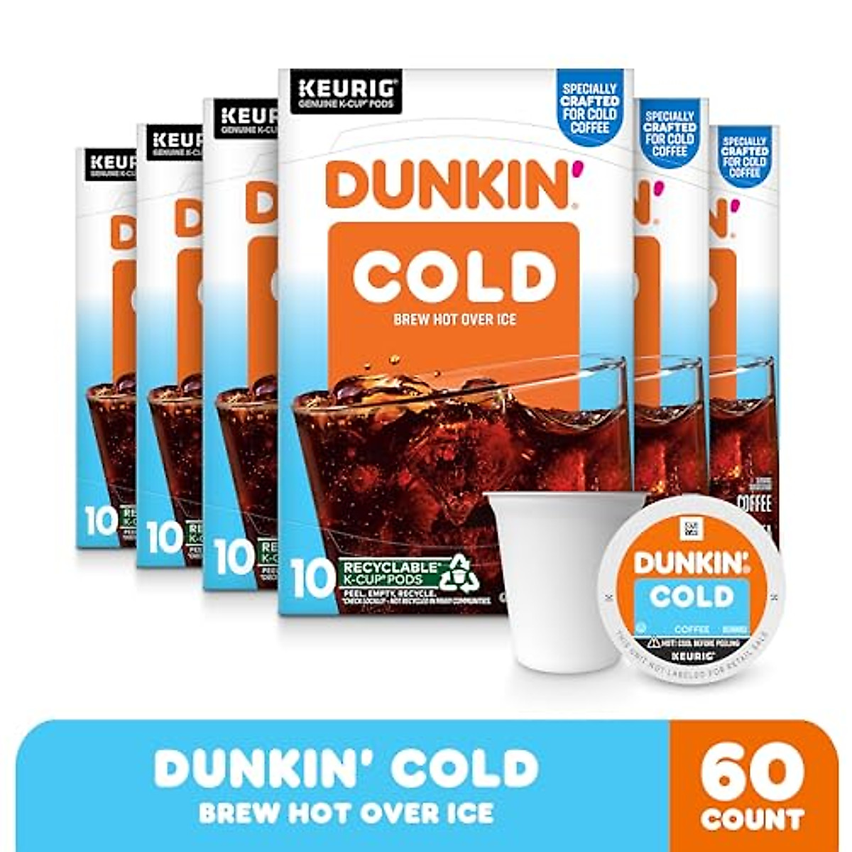Dunkin' Cold Coffee, 60 Keurig K-Cup Pods