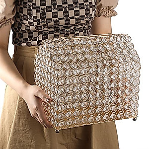 ELLDOO Crystal Wedding Card Box, House Shape Money Card Box Gold Gift for Wedding Receptions, Centerpiece Decor, Anniversary, Keepsake, Gift Display Box