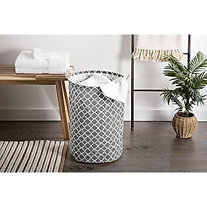 DII Laundy Collection, PE Coated Collapsible Bin, Gray Lattice, Laundry Hamper