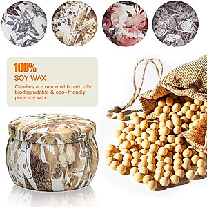 Scented Candles Gift Set 4 Pack Scented Candles Aromatherapy Candle Gifts 100% Natural Soy Wax Portable Travel Tin Jar Candles for Yoga for Birthday, Christmas, Thanksgiving, Mother's Day