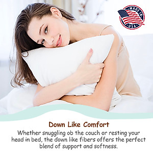 Pillowflex Synthetic Down Pillow Insert - 24x24 Down Alternative Pillow, Large Euro Pillow Square Ultra Soft Throw Pillow, Euro Bed Sham - 1 Decorative Form