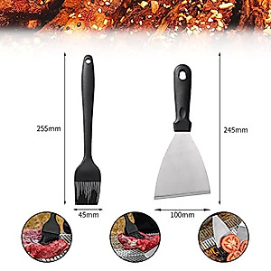 CYXI BBQ Tools Set,Grill Accessories with Storage Bag, Portable Grilling Utensil Kit,Stainless Steel Grilling Kit,for Travel, Picnics, RVs, Camping, BBQs, Parties (Size : 18pcs)