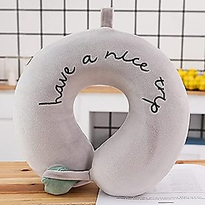 Soft U-shaped plush sleeping neck pillow, office cushion, portable, breathable cute travel pillow, nap pillow, gift for children/adults