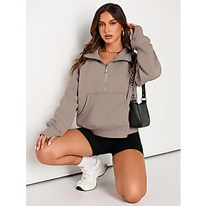 AUTOMET Fall Half Zip Pullover Womens Sweatshirts Cropped Quarter Zipper Oversized Hoodies Sweater 2024 Fashion Outfits Clothes