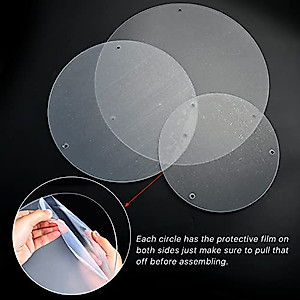 Supkiir Acrylic Cake Stand, 3Pcs Round Clear 3 Tier Cupcake Stand Cake Holder for Cupcake Dessert Cake Pizza